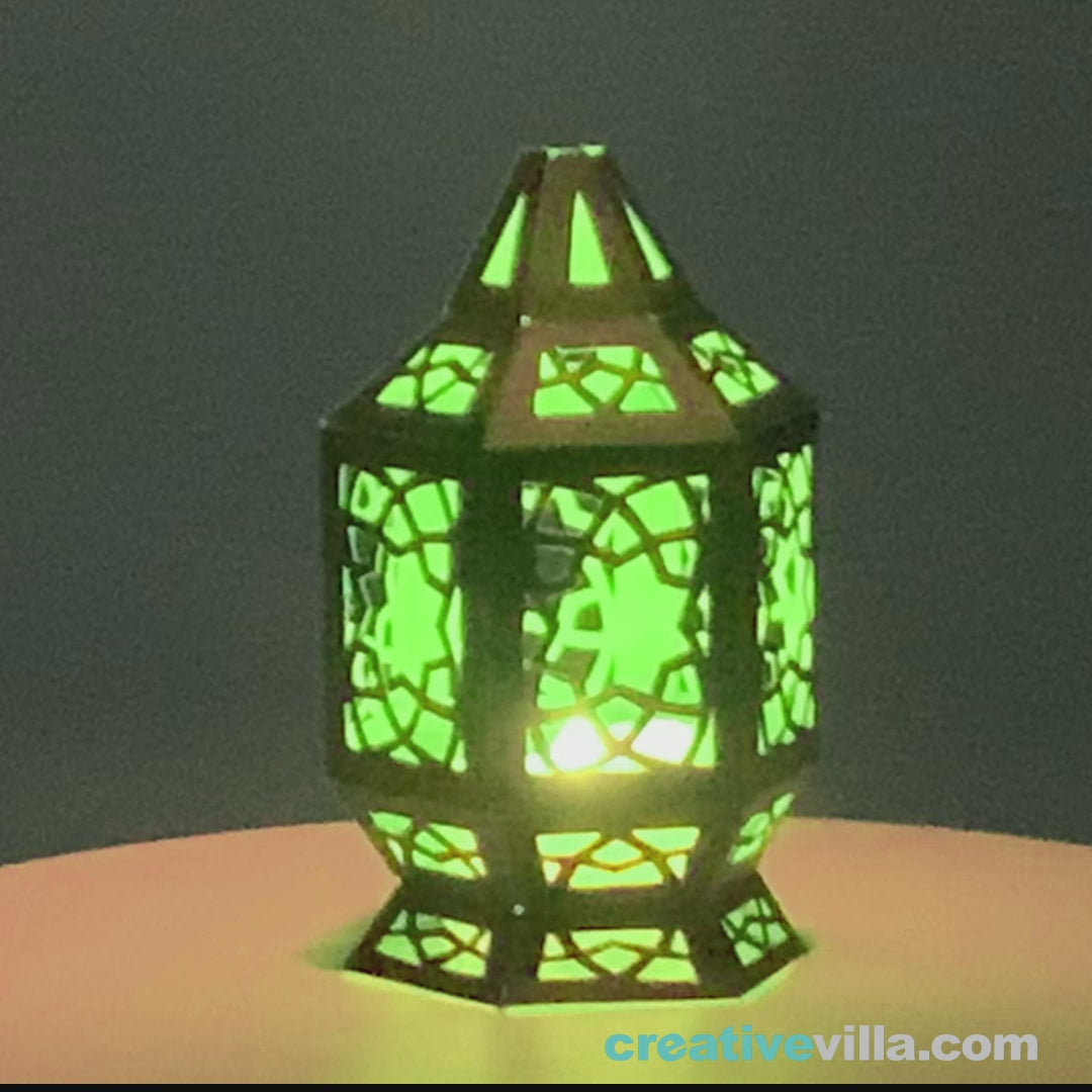 Mini Desktop Lantern #2 DIY Low Poly Paper Model Template, Paper Craft ...