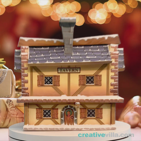 North Pole Village - The Tavern - DIY Polygonal Paper Art Model Templa ...