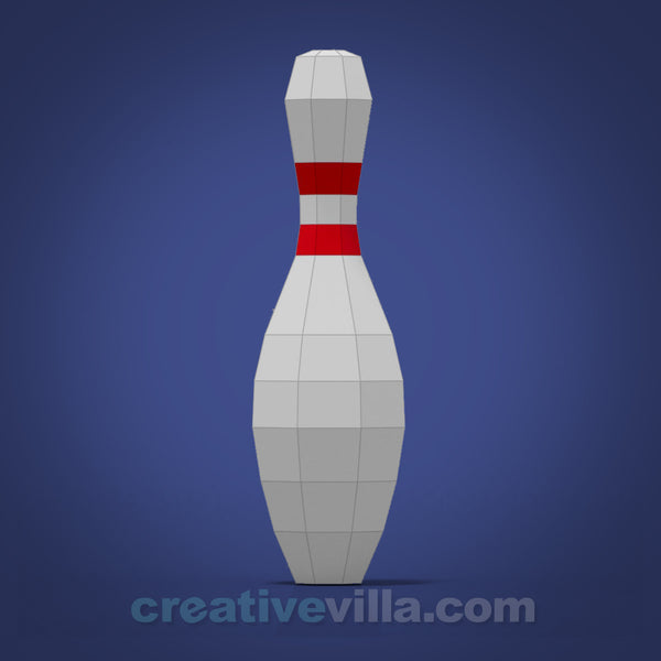 Bowling Pin DIY Low Poly Paper Model Template, Paper Craft ...