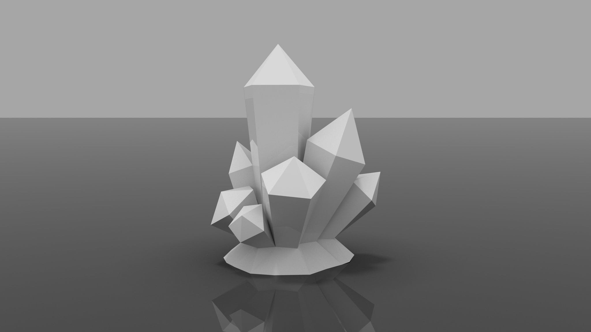 Crystals (Night Light) DIY Low Poly Paper Model Template, Paper Craft ...