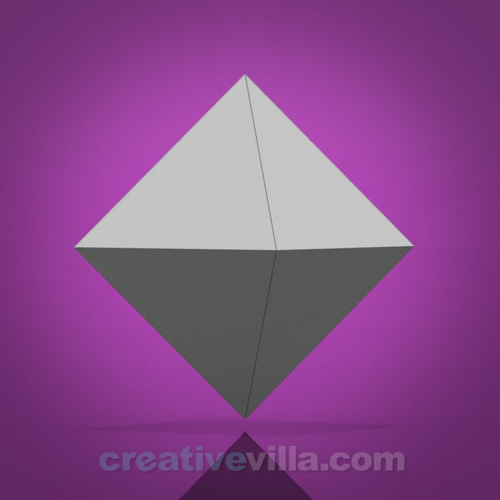 Octahedron - 8 Sided Die DIY Low Poly Paper Model Template, Paper Craf ...