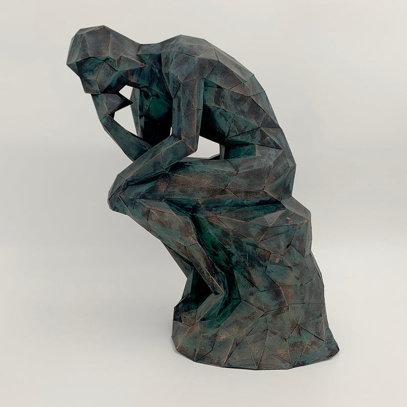 The Thinker DIY Low Poly Paper Model Template, Paper Craft ...
